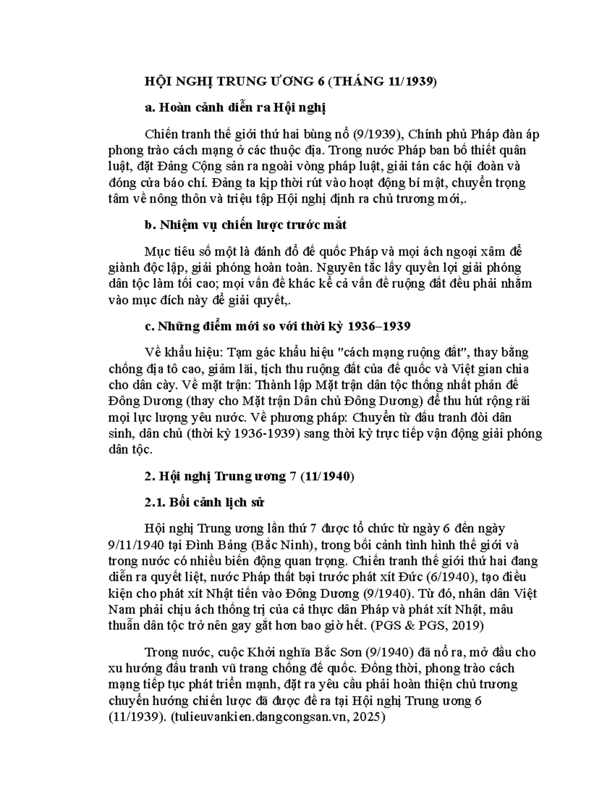 HỘI NGHỊ TRUNG ƯƠNG 6, 7, 8: Chiến Lược Giải Phóng Dân Tộc - Studocu