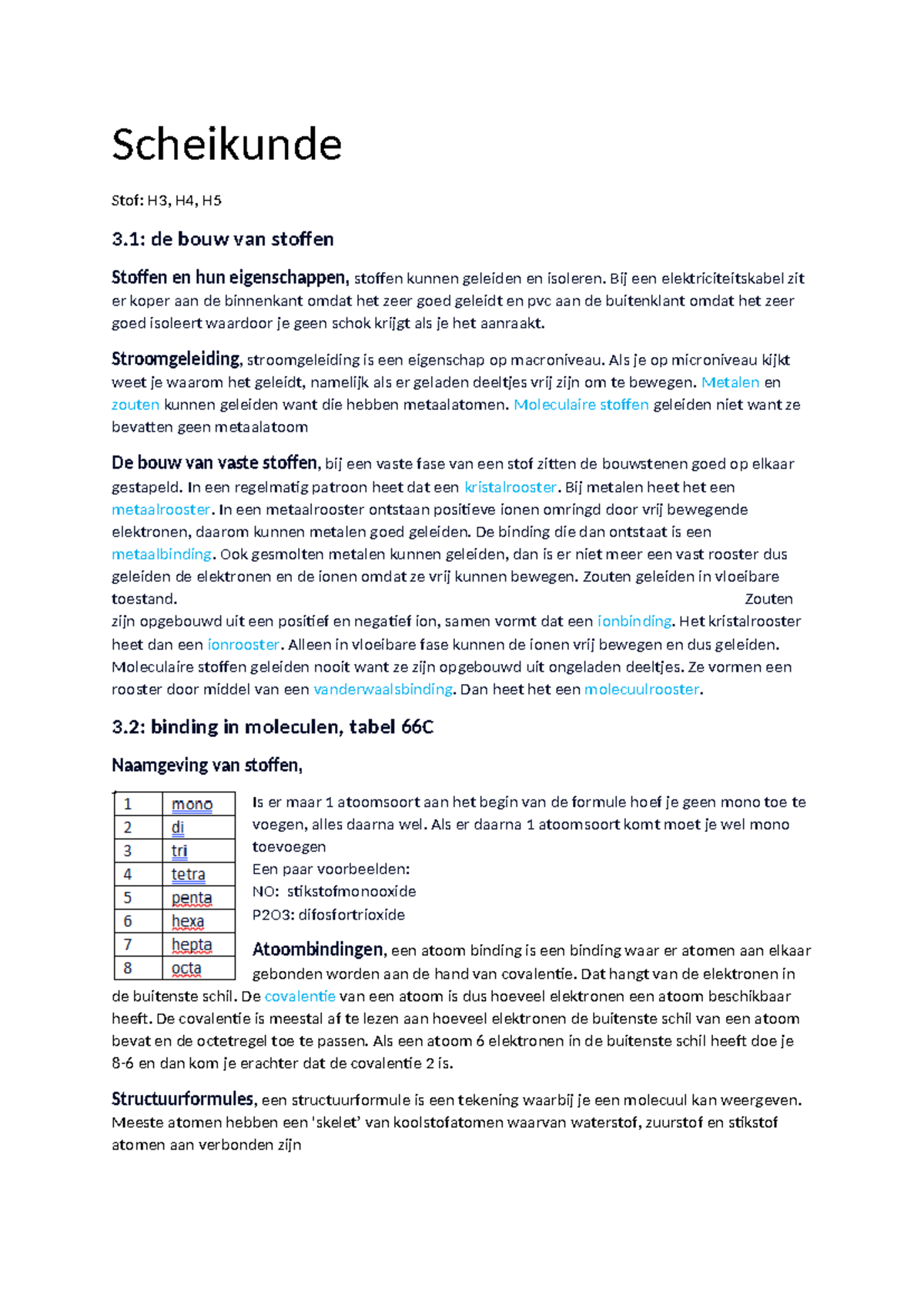 Scheikunde Toetsweek Klas 3: Stof, Eigenschappen en Bindingen - Studeersnel