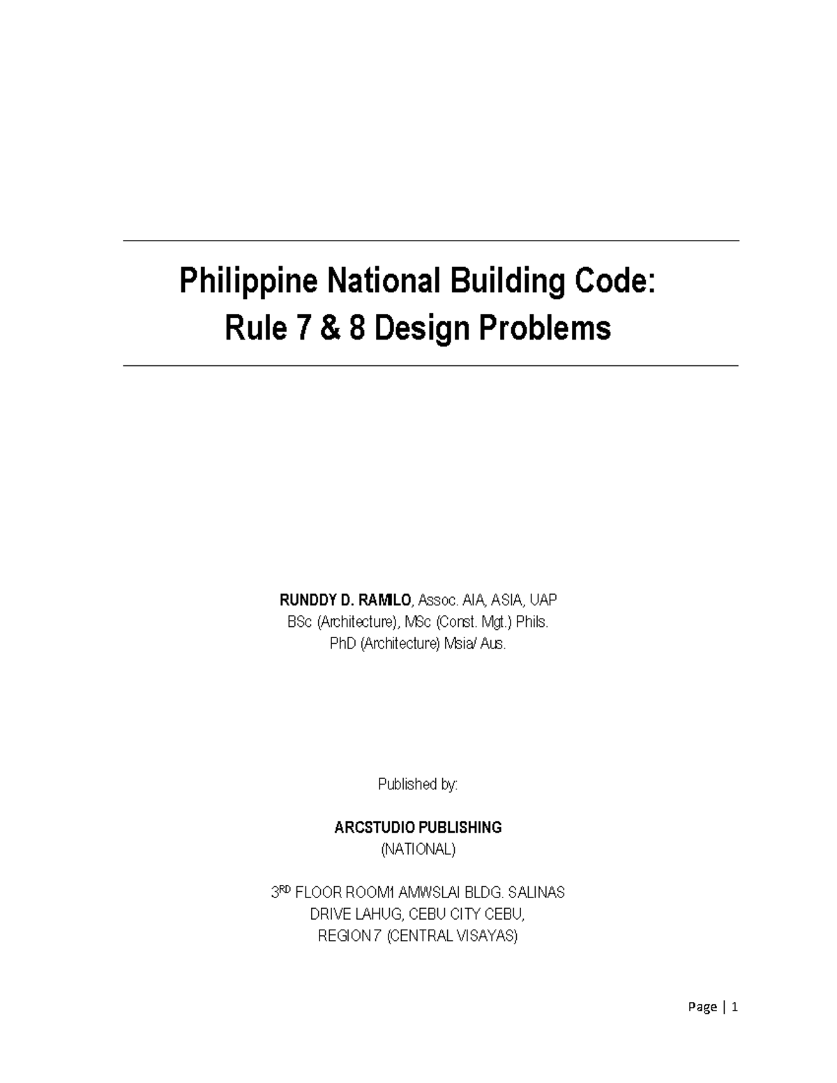 Philippine National Building Code Rule 7 - RAMILO, Assoc. AIA, ASIA ...