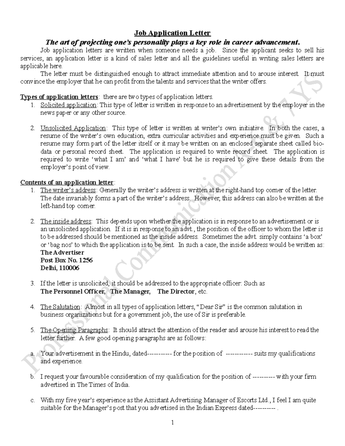 Crafting an Effective Job Application Letter Guide - Studocu