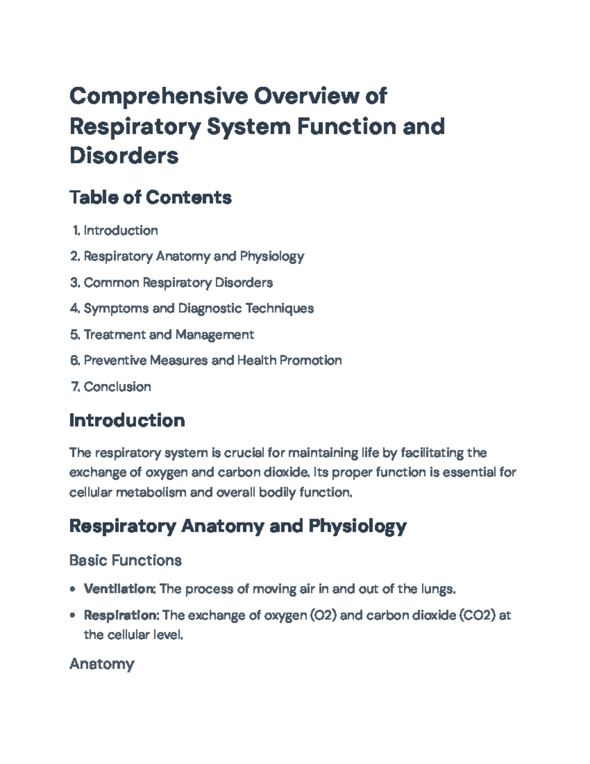 Comprehensive Study on Common Respiratory Disorders and Management ...