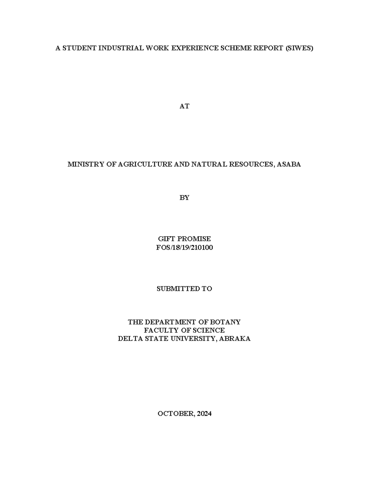 Bot 2 IT report - A STUDENT INDUSTRIAL WORK EXPERIENCE SCHEME REPORT ...