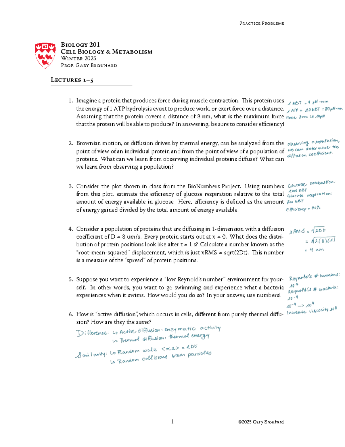 Practice Questions for BIOL 201: Cell Biology & Metabolism - Studocu