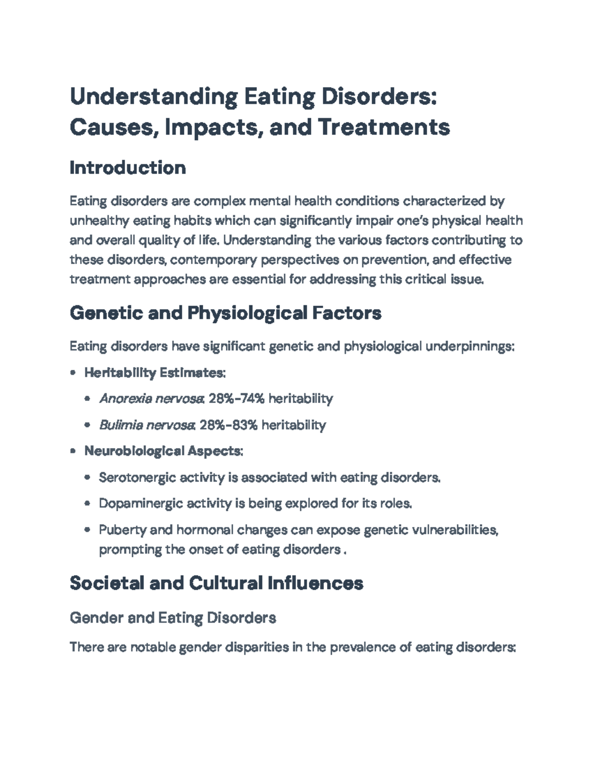 Understanding Eating Disorders: Causes, Effects, and Treatments ...