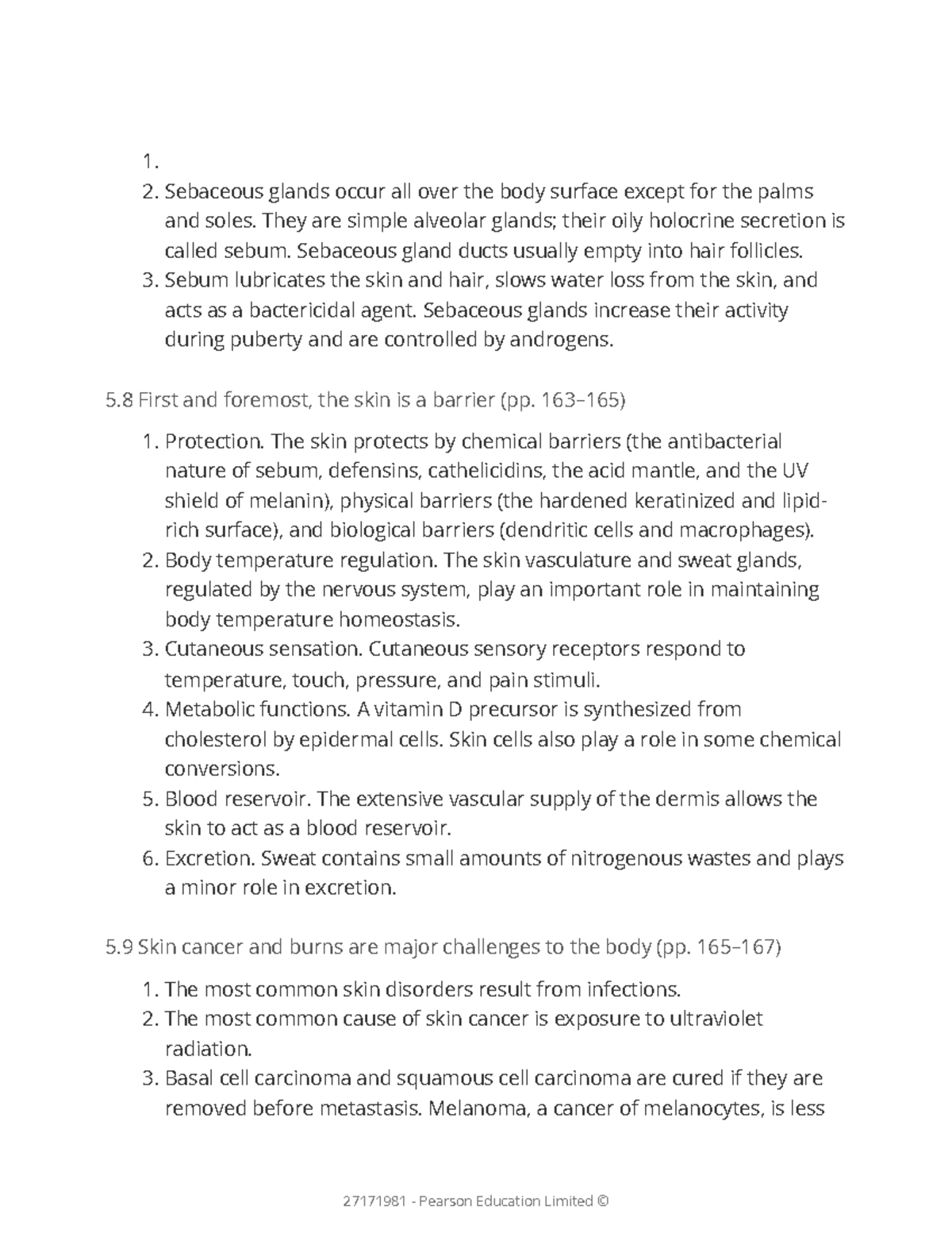 Integumentary System Overview & Chapter 5 Summary (Bio 27171981) - Studocu