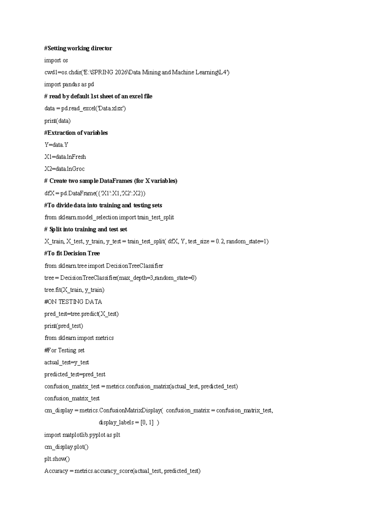 Lecture 4 Codes - Detailed Notes on Decision Trees and Data Splitting ...