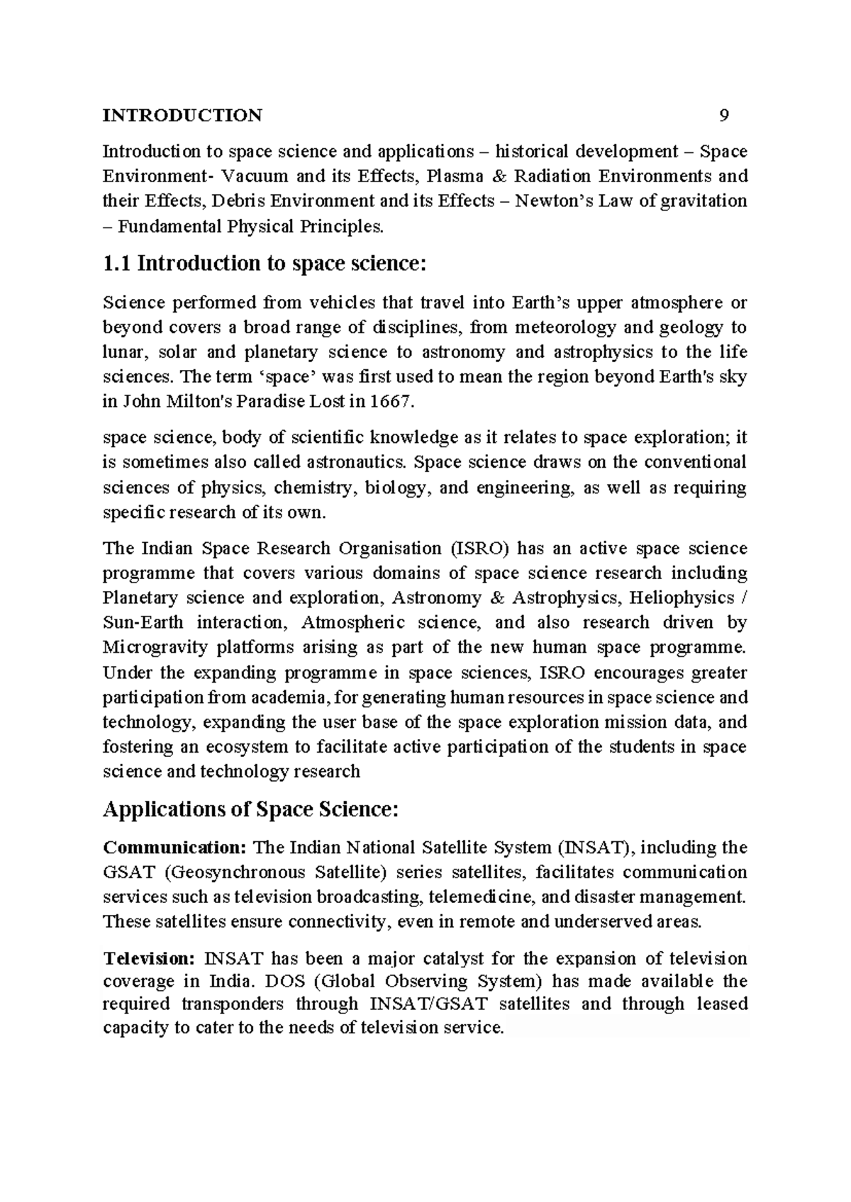 OAS351 Space Science: Unit 1 Overview and Key Concepts - Studocu