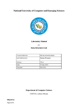 DSA mid past papers - Data Structures - 2021 mid1 DSA - Studocu