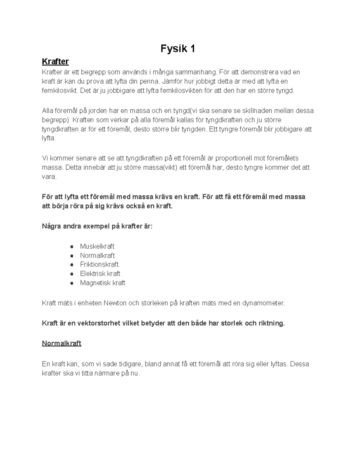 Fysik 1 - uppgifter och övningar - FY 1: F01 Rörelse och Newton’s lagar - Hastighet Centralt ...