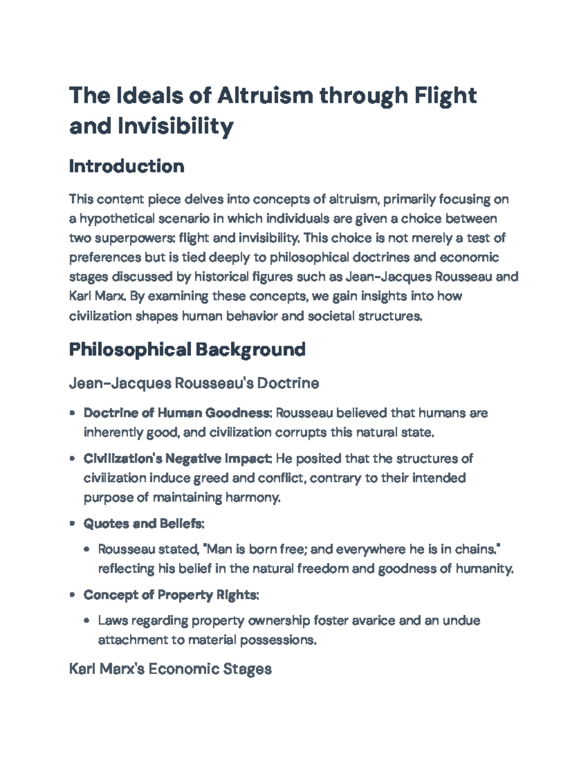Exploring Altruism: Flight vs. Invisibility in PHIL 101 and ECON 202 ...