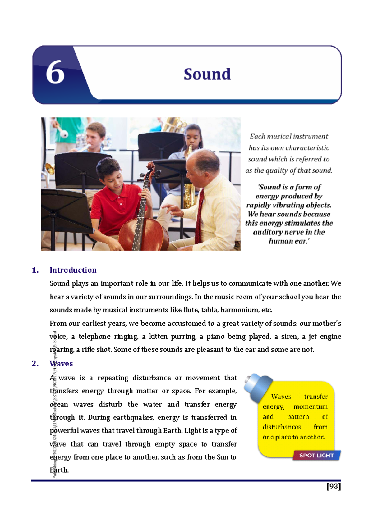 Sound - Easy Notes: NCERT Basics Class 9 on Waves and Vibrations - Studocu