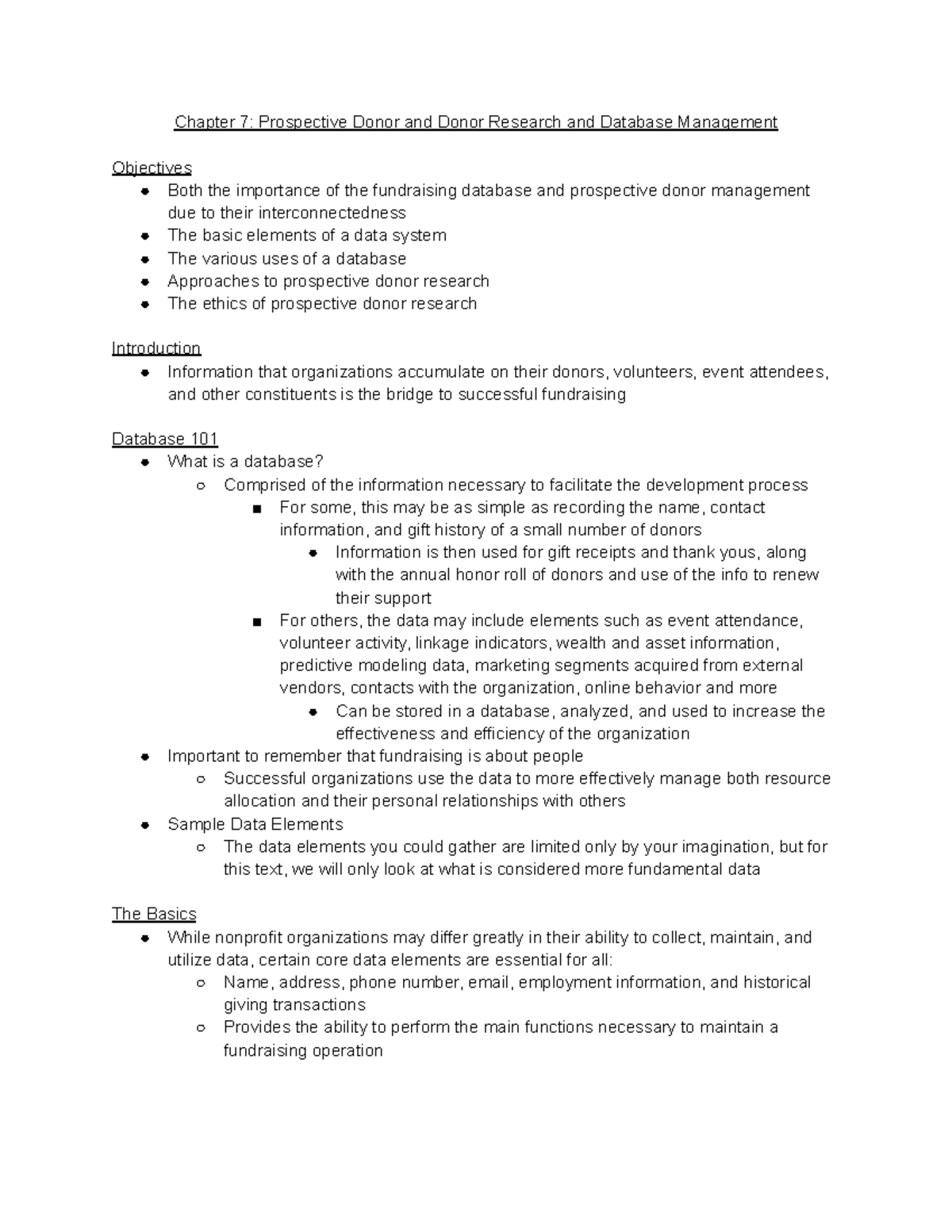 Chapter 7: Managing Prospective Donors & Fundraising Database Insights ...
