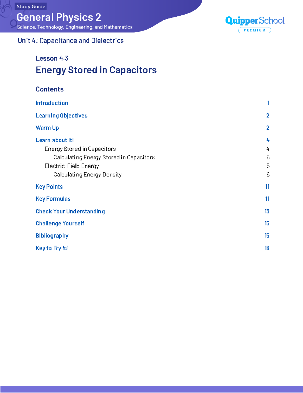 PHY2-11 Lesson 4: Energy Storage in Capacitors Explained - Studocu