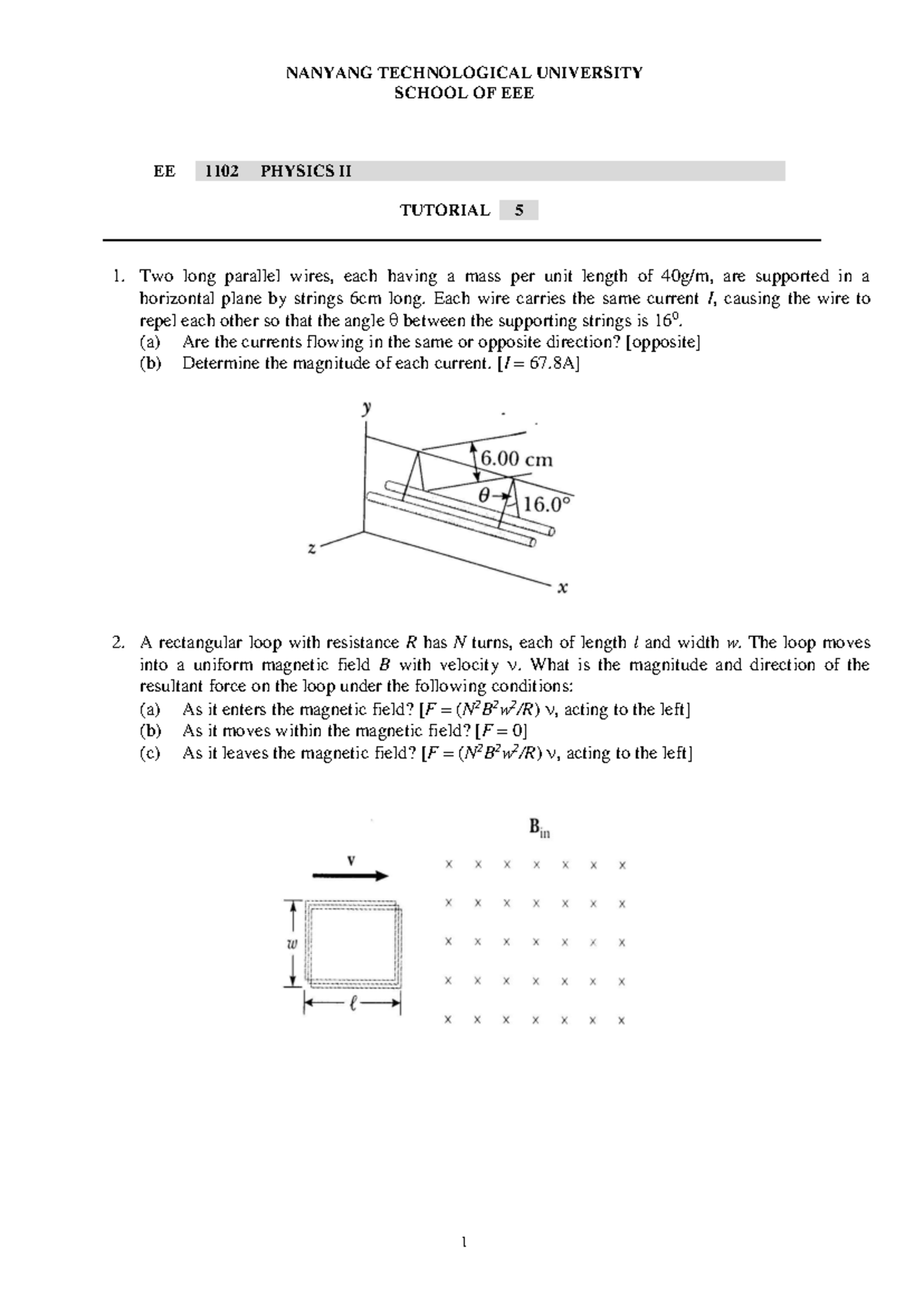 EE1102 Tutorial 5 Question pdf - NANYANG TECHNOLOGICAL UNIVERSITY ...