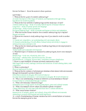 ASB 222 - Spring 2020 - Exam #2 Review Student version Part B - Part B ...