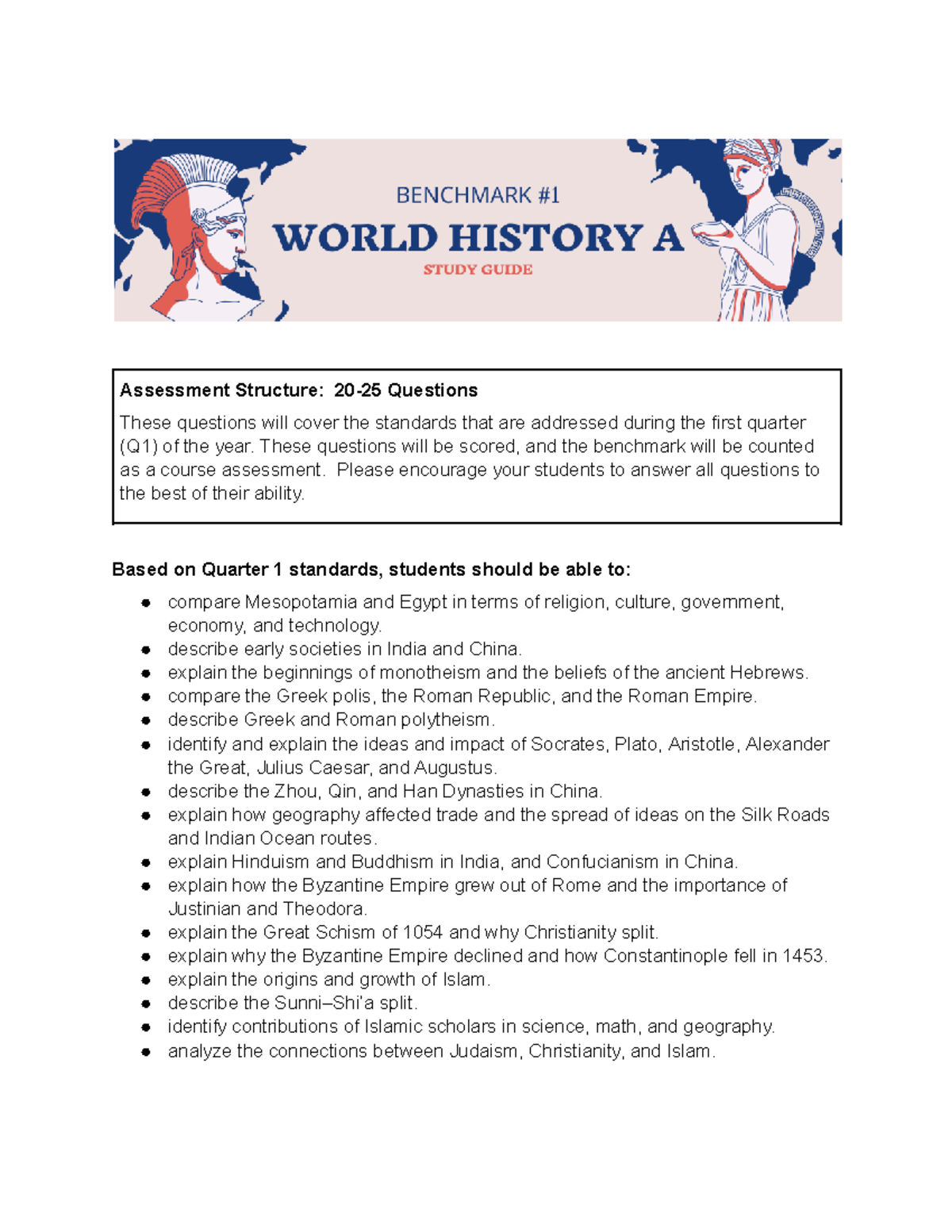 World History 101 Q1 Common Formative Assessment Guide - Studocu