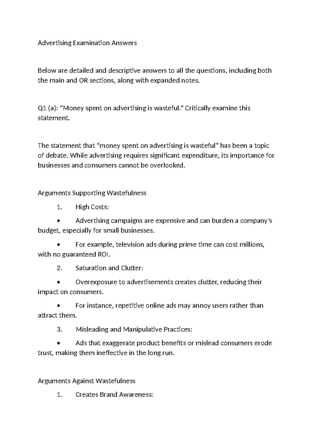 Advertising Exam Answers (ADVT 101) - Detailed Insights & Analysis ...