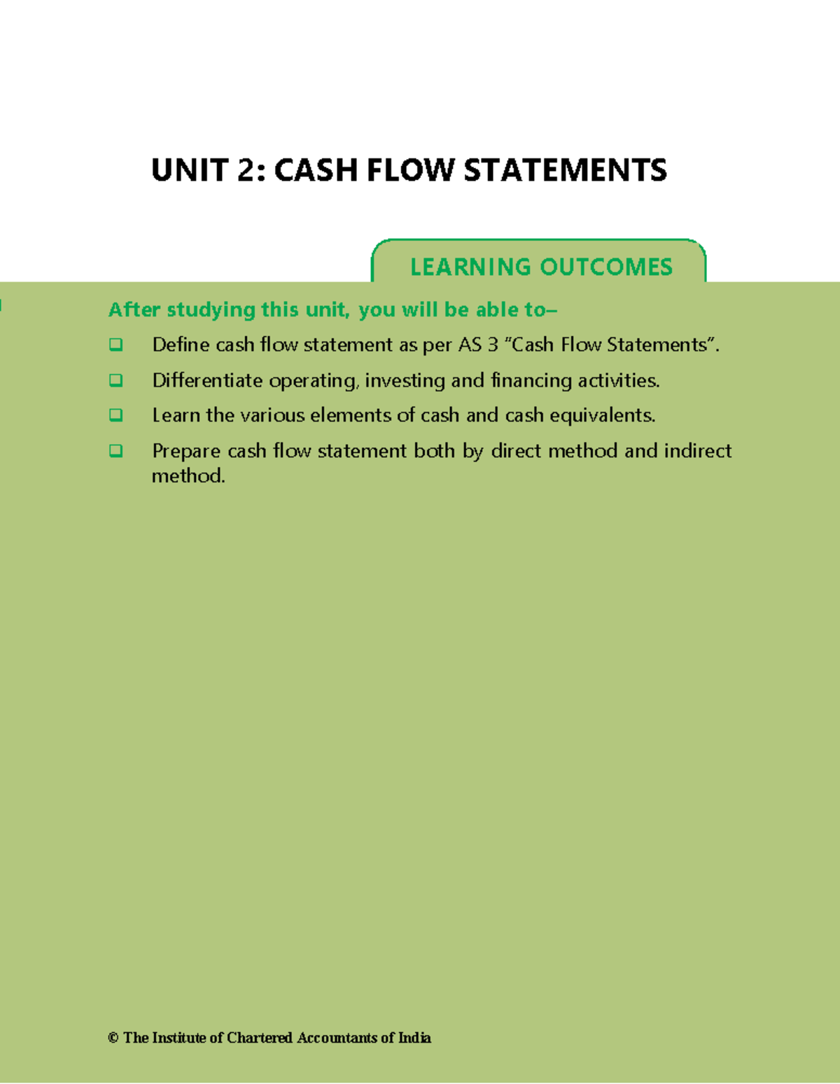 Cash Flow Statements Overview for Financial Statements (Unit 2) - Studocu
