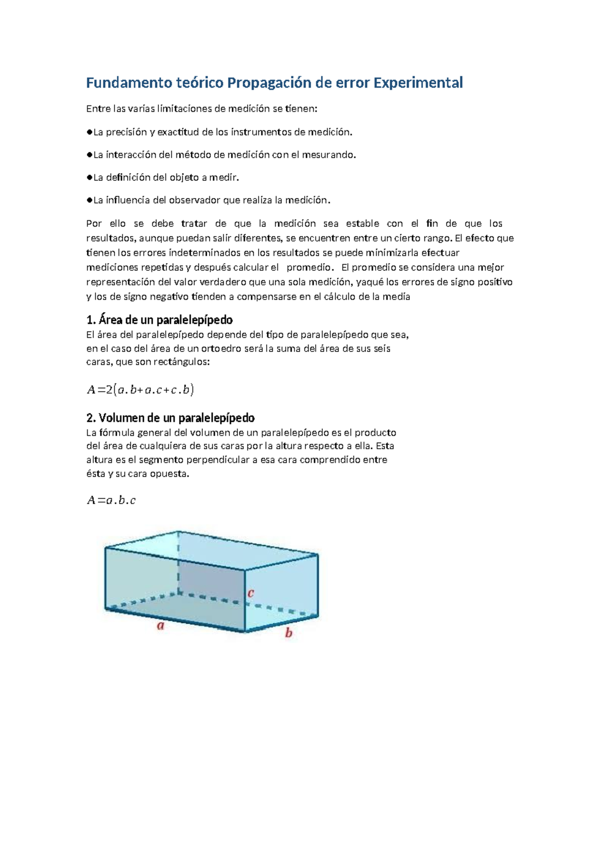 Medición y Errores en Experimentos de Física: Práctica y Teoría - Studocu