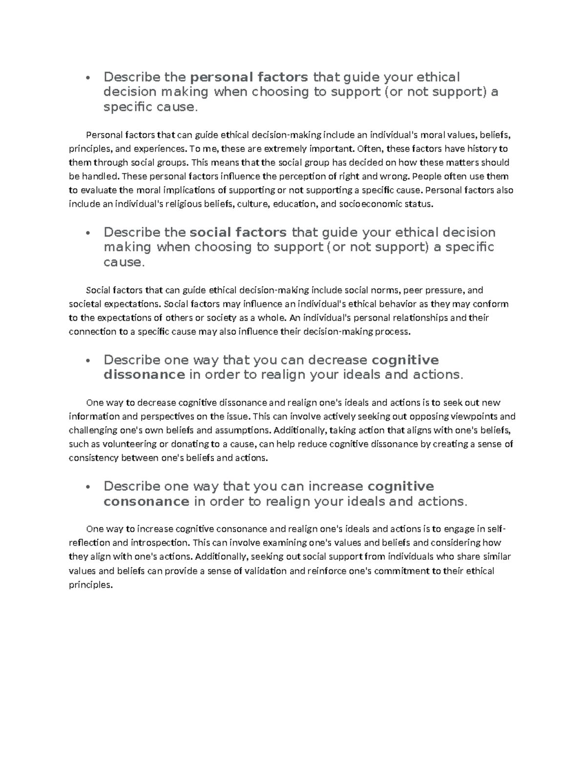 Psy 491 Ethical Decision-Making: Personal and Social Influences - Studocu