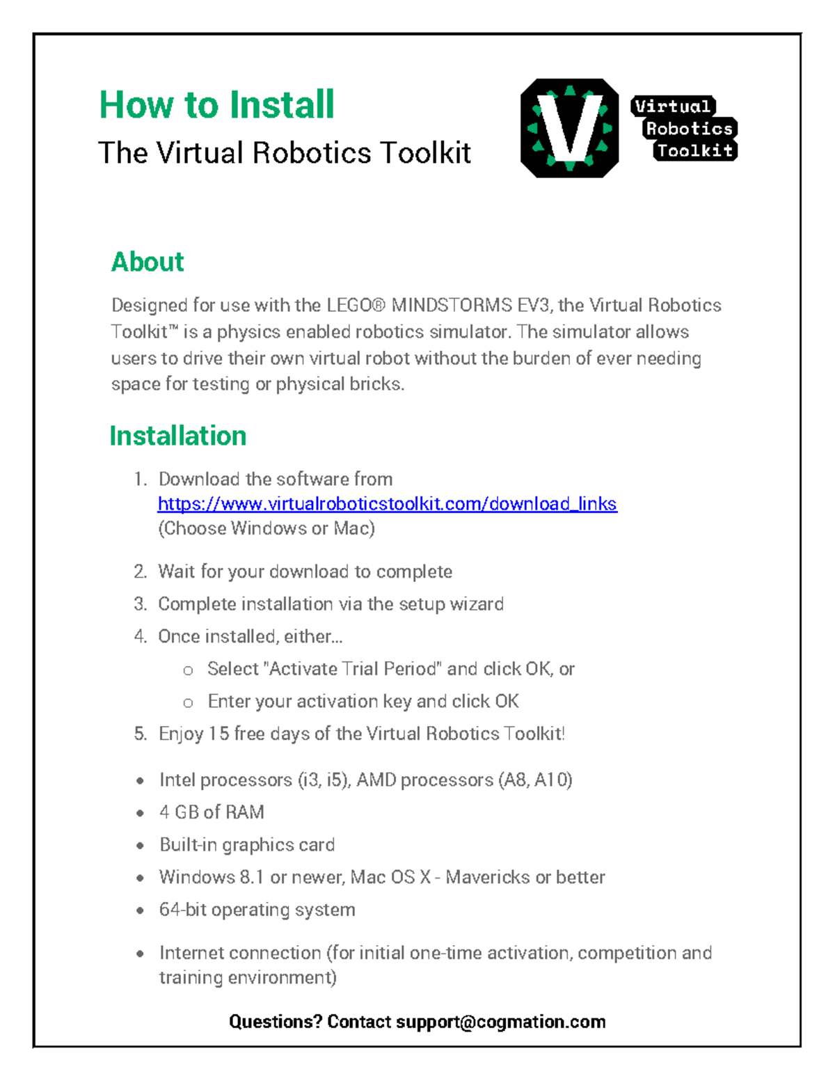 How to Install the Virtual Robotics Toolkit for LEGO MINDSTORMS - Studocu