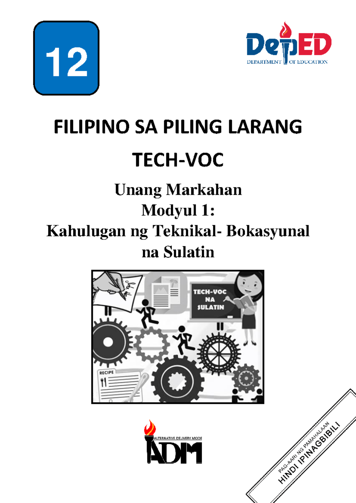 Fil-12 Filipino-Tech-Voc Modyul 1 Unang Markahan: Teknikal-Bokasional ...