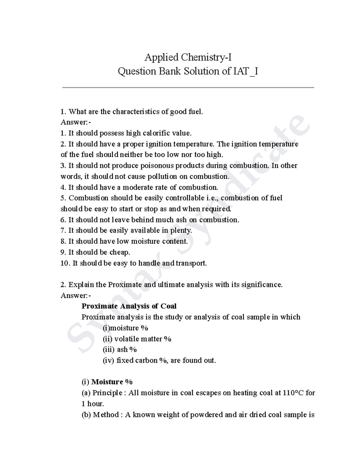 Proximate and Ultimate Analysis of Coal: Significance & Methods (IAT_I ...