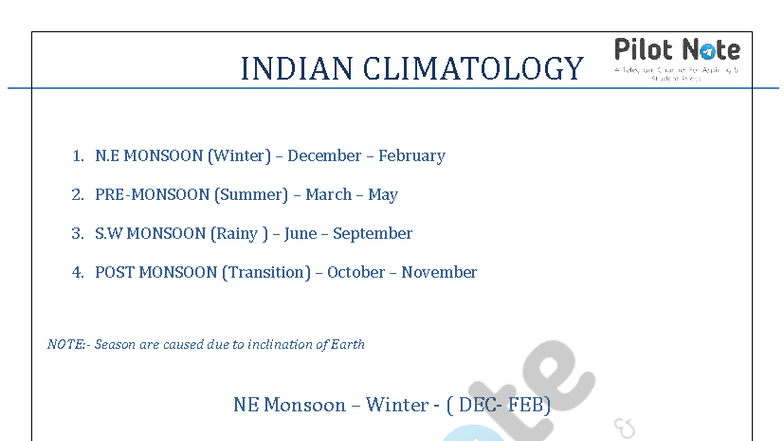 Indian Climatology: Monsoon Patterns and Weather Dynamics - Studocu