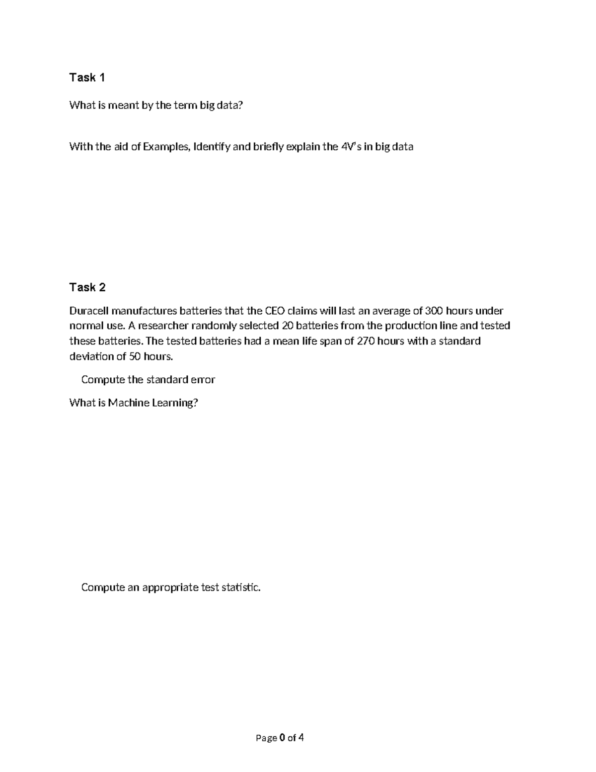Advanced DATA Analytics Tutorial: Big Data & Battery Life Analysis - Studocu