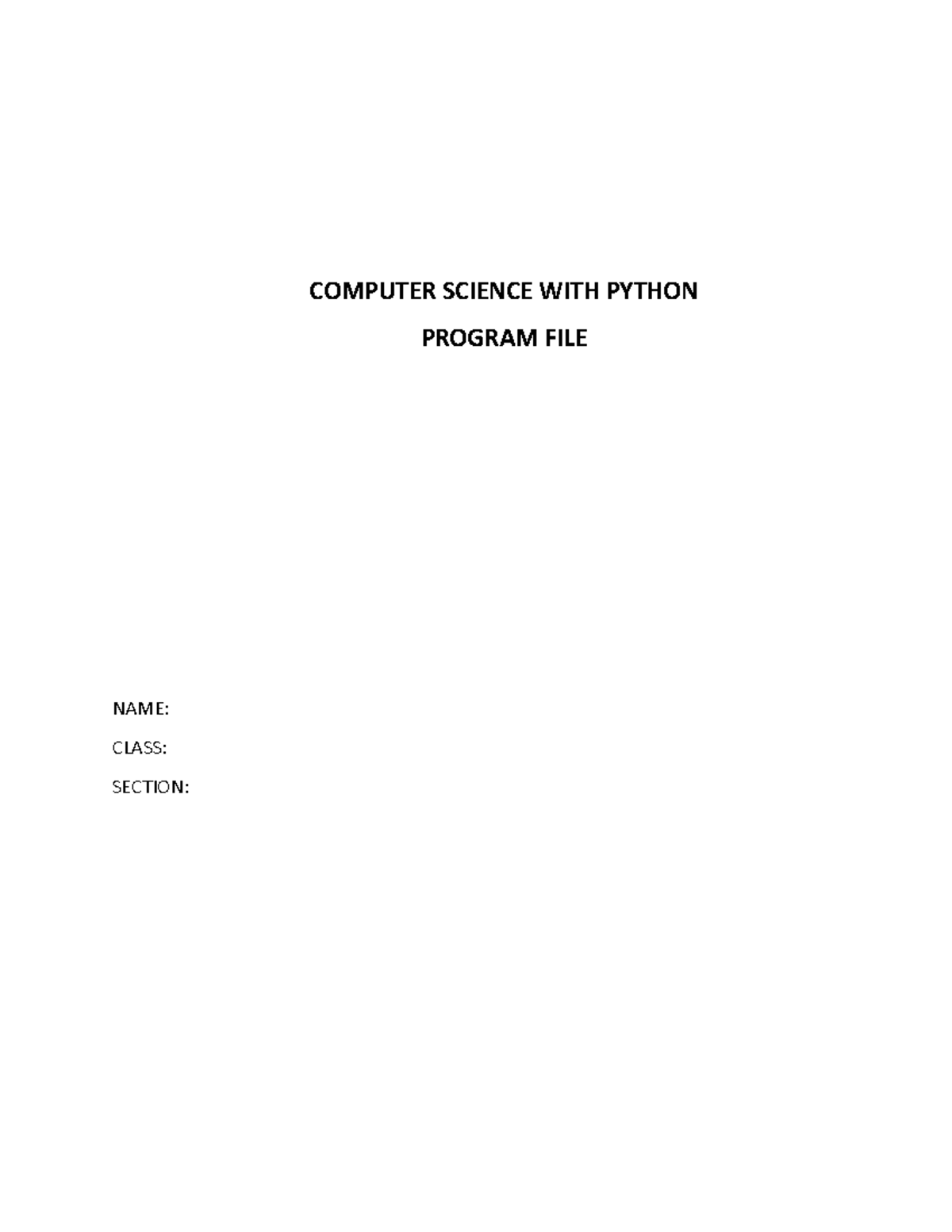 Python Programming Examples and Solutions for CS-101 - Studocu