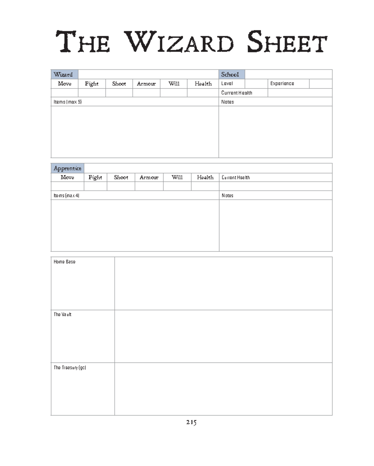 Frostgrave wizard sheet form fillable - 215 the wizard sheet Wizard ...