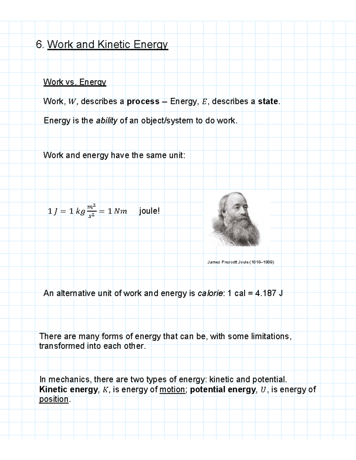 Work and Kinetic Energy: Concepts & Examples (PHY101) - Studocu