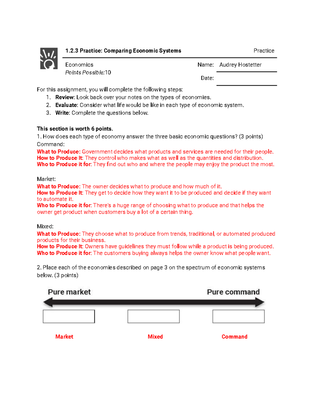 1.2.3 Economic Systems Practice Assignment and Evaluation - Studocu