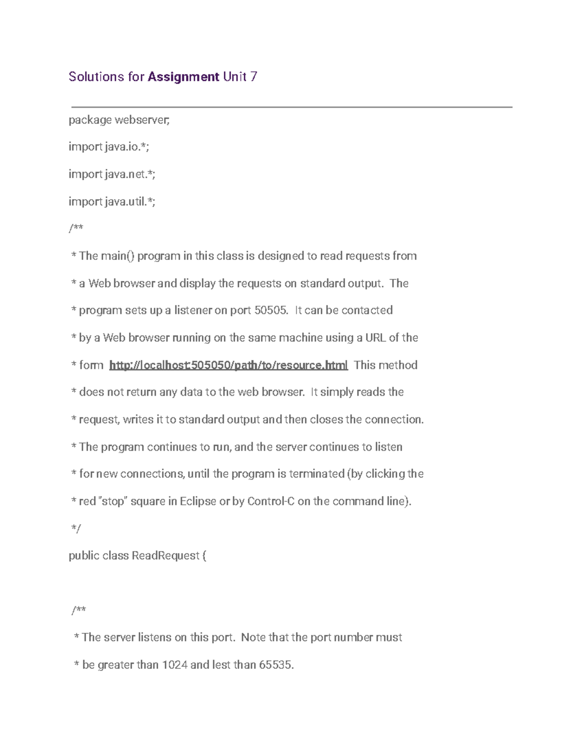 Cs 1103 Programming Assignment Solution Unit 7 Solutions For Assignment Unit 7 Package