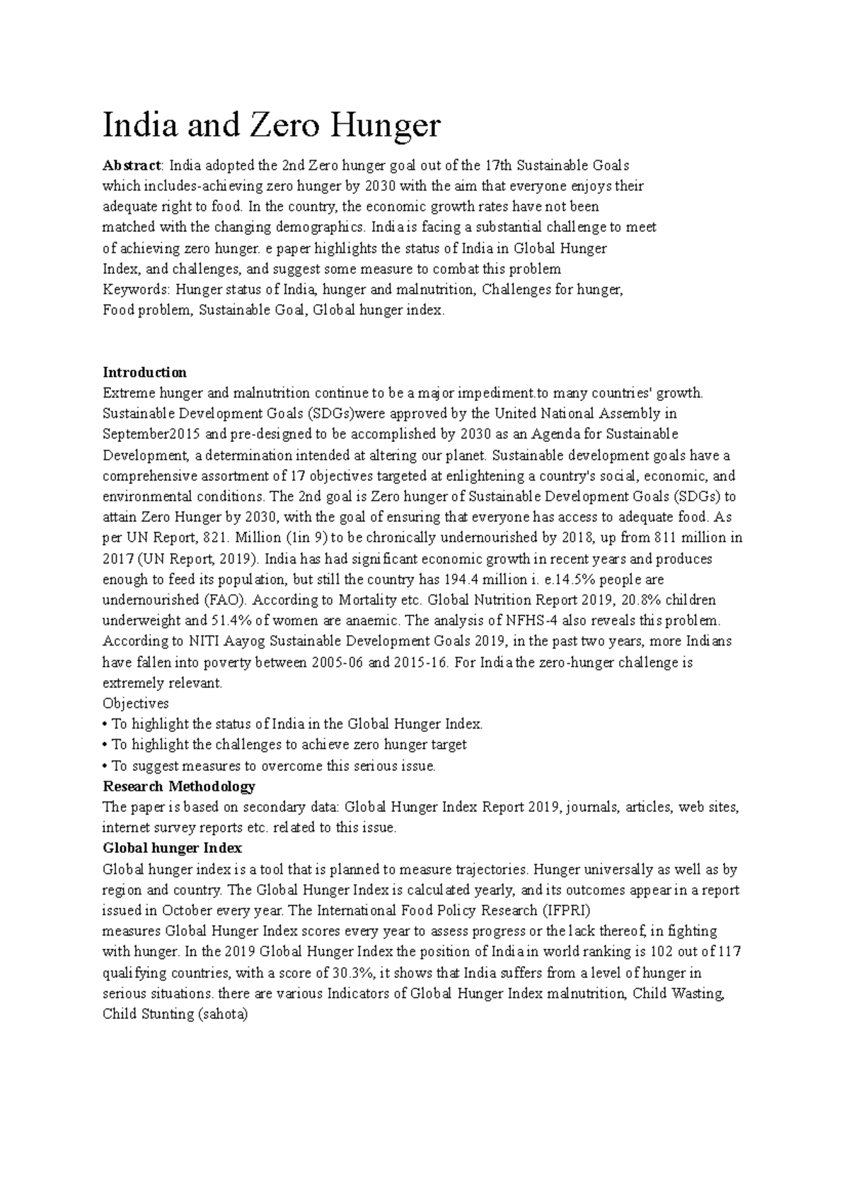India's Fight Against Hunger: Challenges and Strategies for Zero Hunger ...