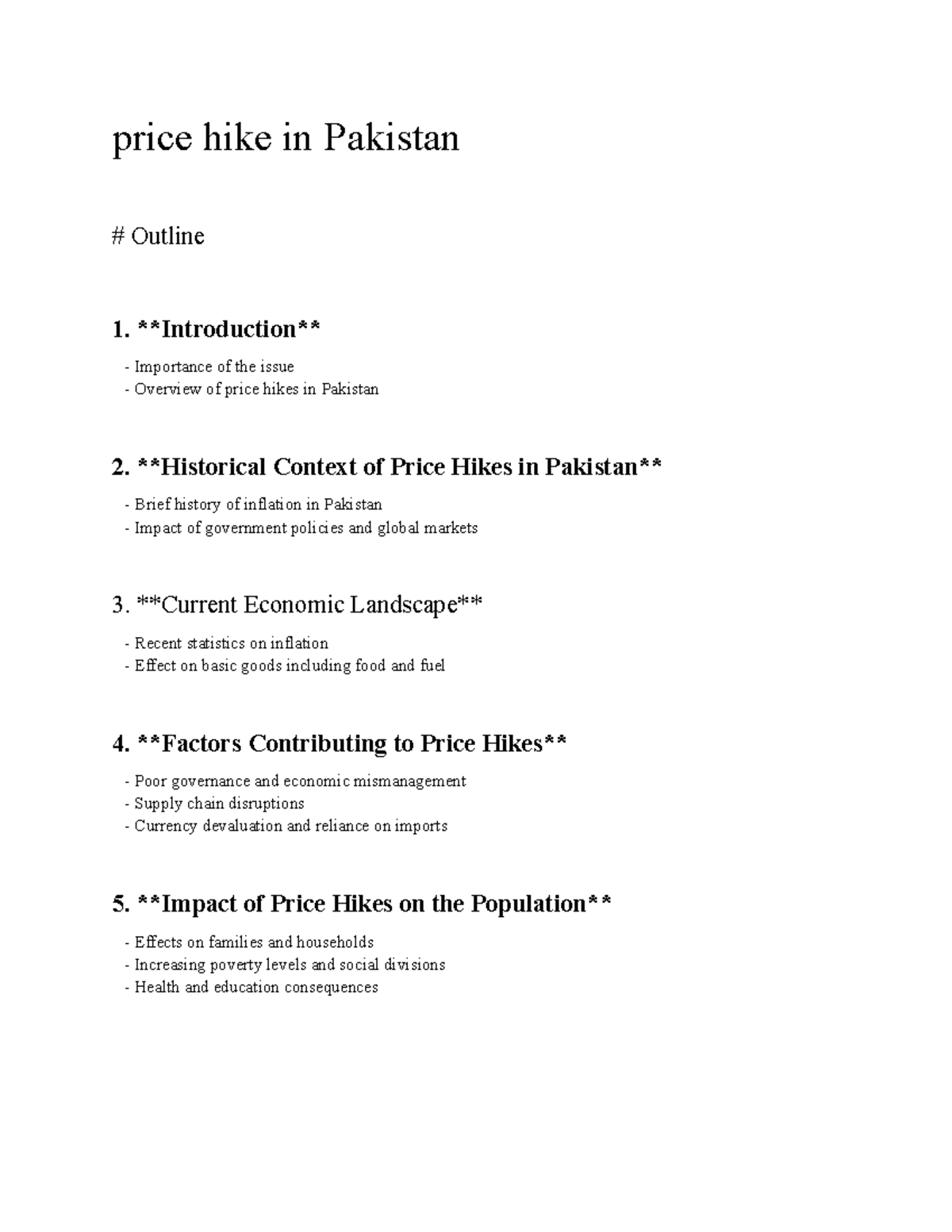 Price Hike in Pakistan: Causes, Effects, and Solutions - Studocu