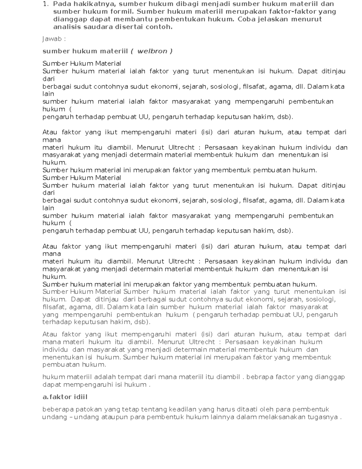 Tugas Hukum 2: Analisis Sumber Hukum Materil dan Paradigma Progresif ...
