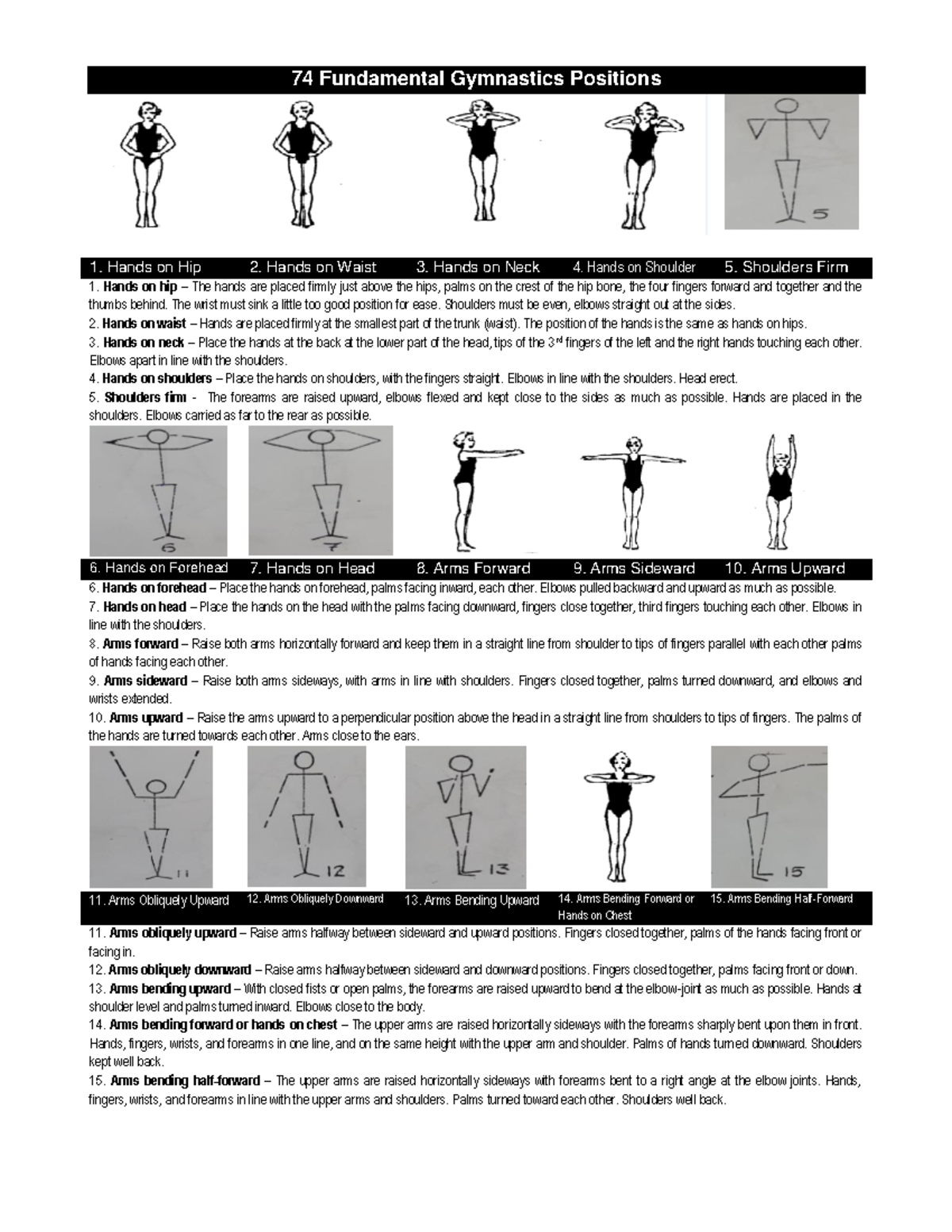 74-Fundamental-Gymnastics-Poses-with-Diagrams-and-Descriptions - Studocu