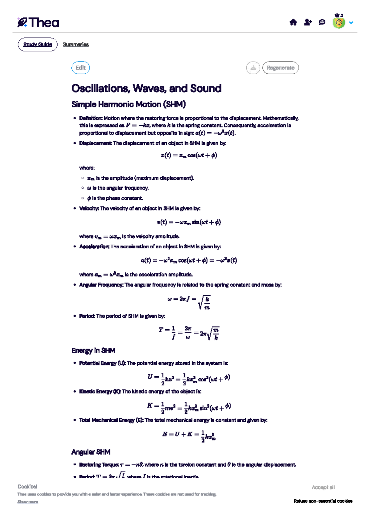 Physics Chapter 16-18 Study Guide: Oscillations, Waves, and Sound - Studocu