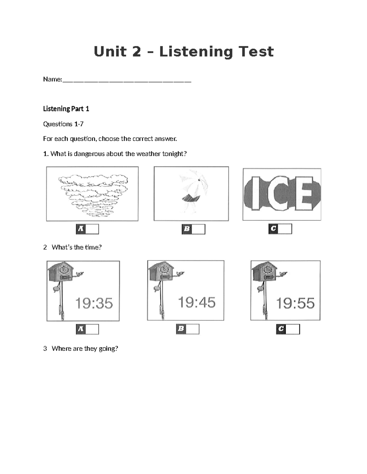 Unit 2 – Listening Test Questions and Answers PU6 - Studocu