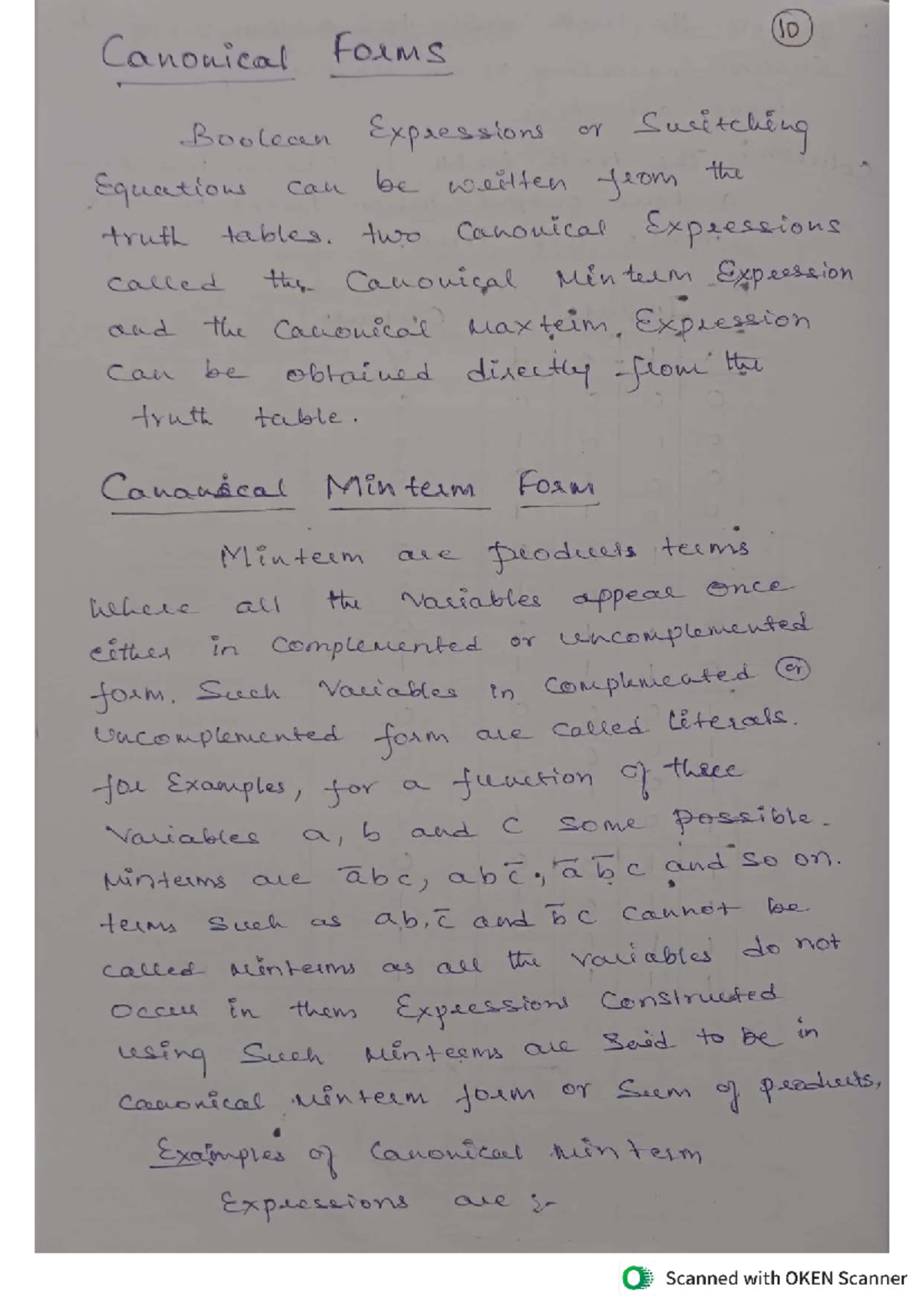 Canonical Forms of Boolean Expressions: Module 3-ADE 21-33 Notes - Studocu