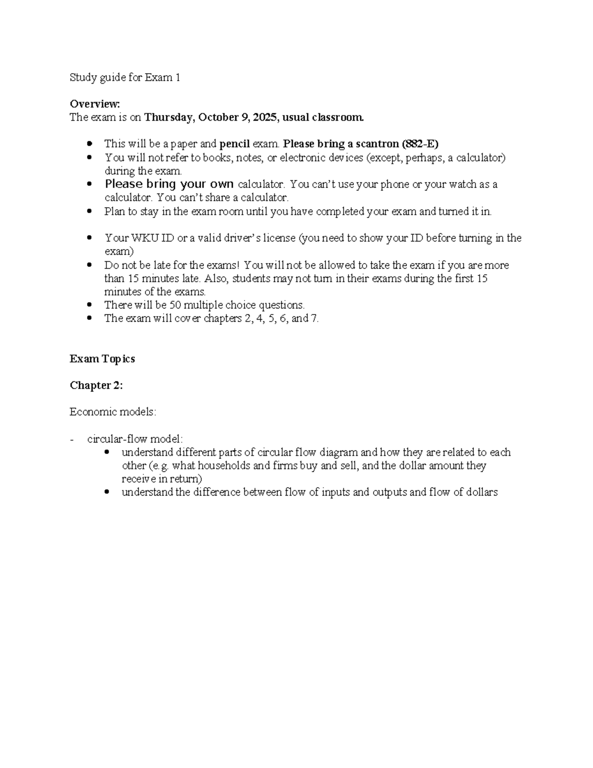 Exam 1 Study Guide: Key Economic Concepts (ECO 101) - Studocu