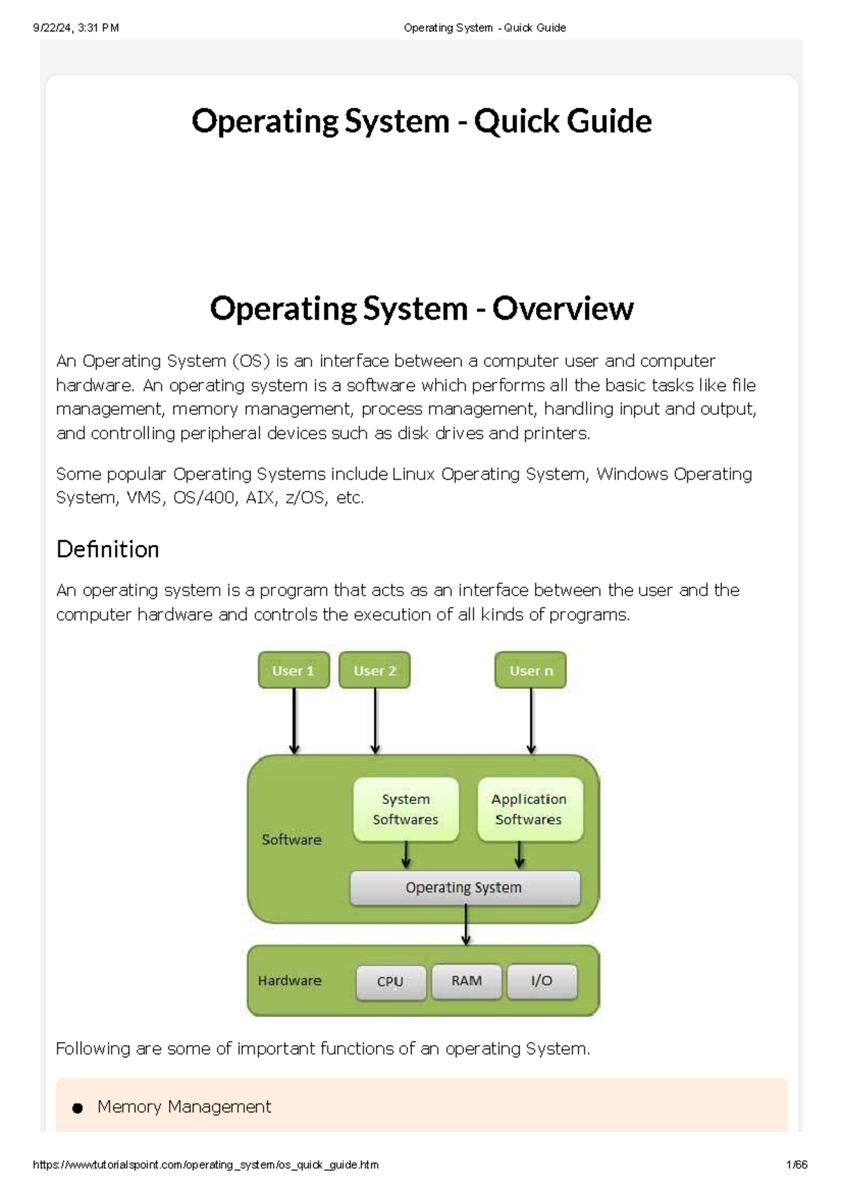 Operating Systems (OS) - Comprehensive Overview and Functions Guide ...