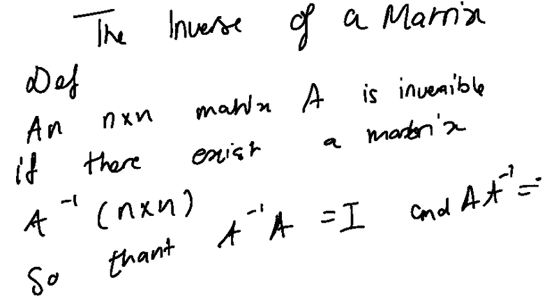 Inverse Matrix Notes for Linear Algebra (MATH 101) - Studocu