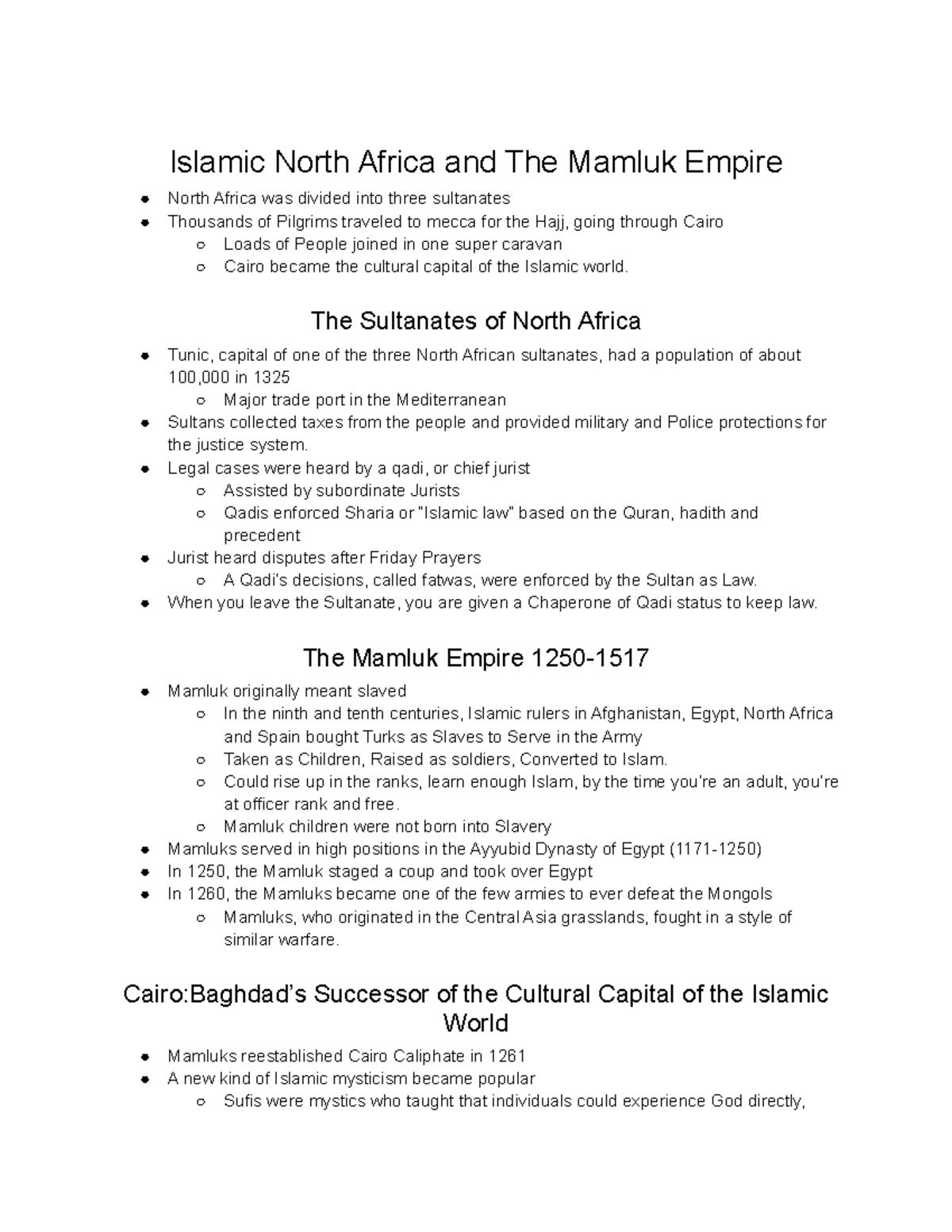 Islamic North Africa and The Mamluk Empire - The Sultanates of North ...