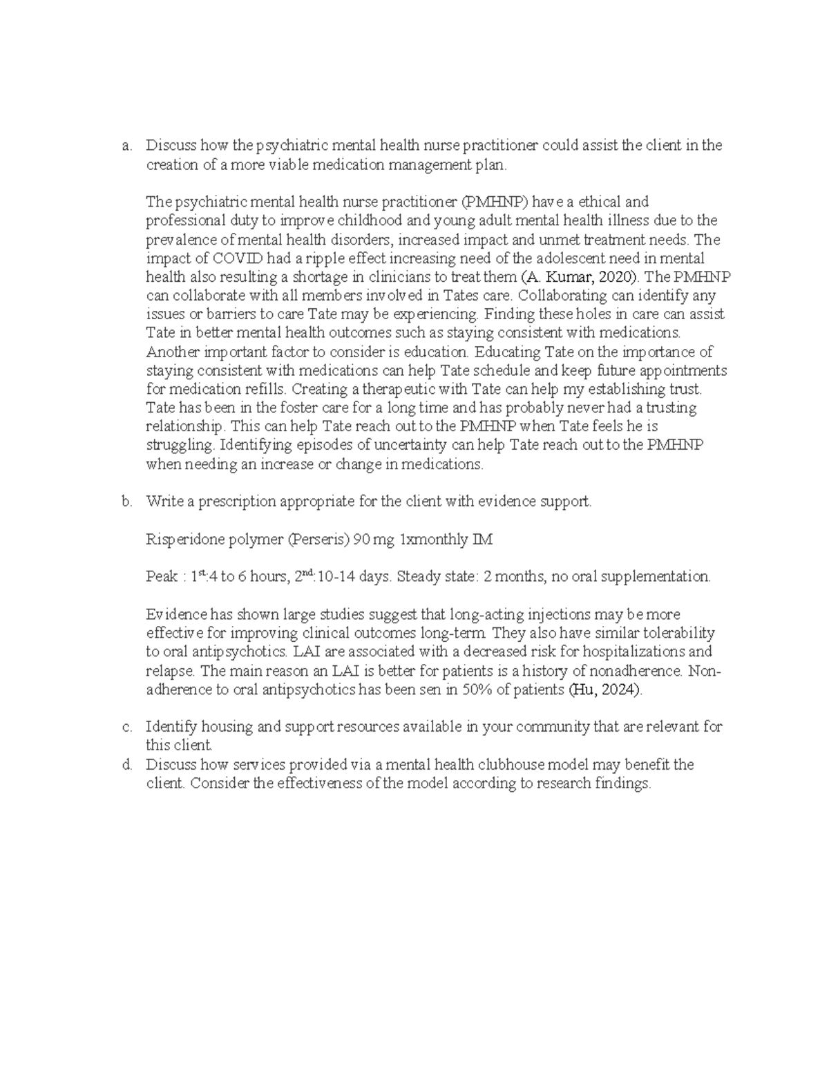 Discussion Week 5: PMHNP Strategies for Medication Management & Client ...