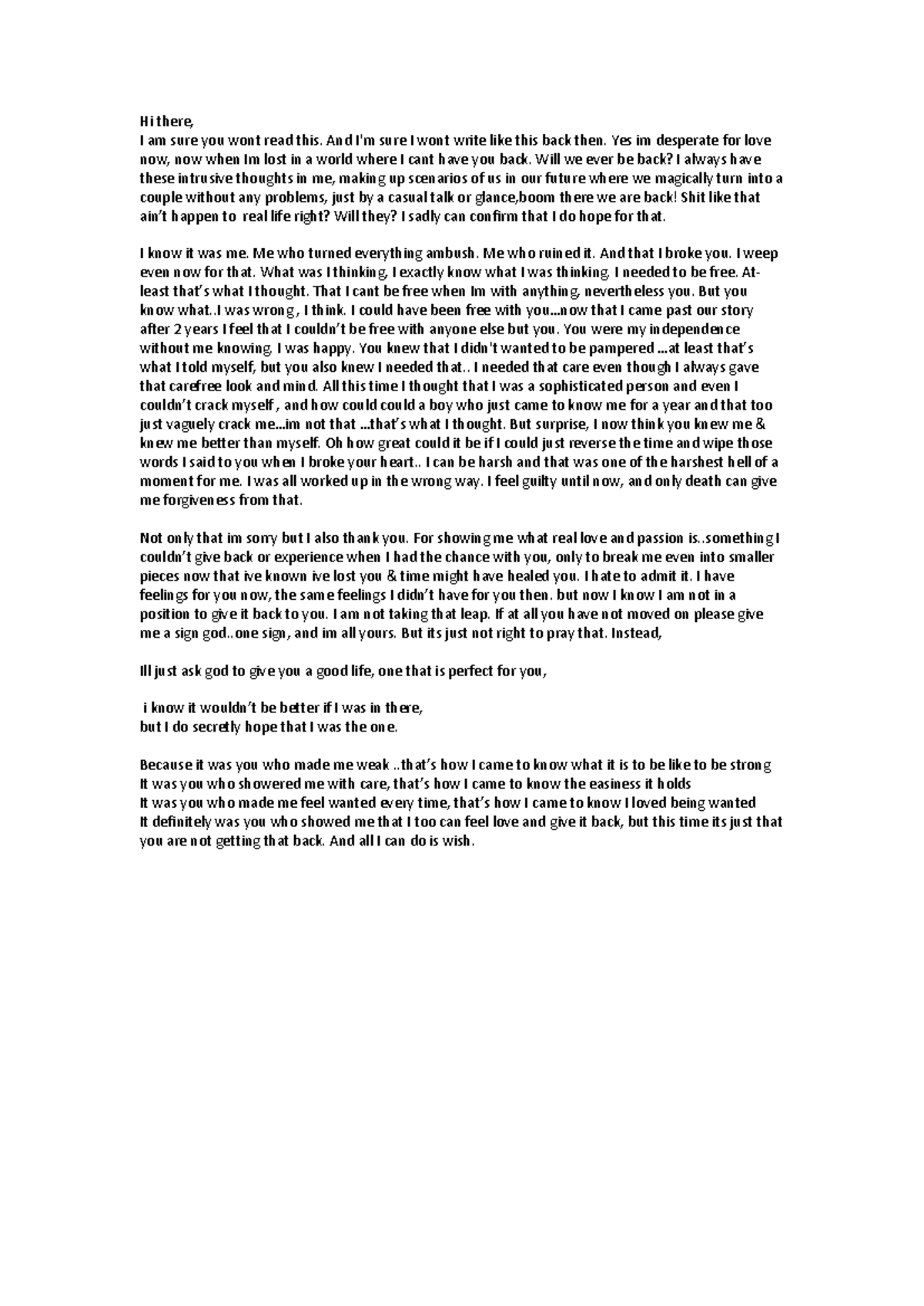 Just a Thought: A Love Confession Reflection - Studocu