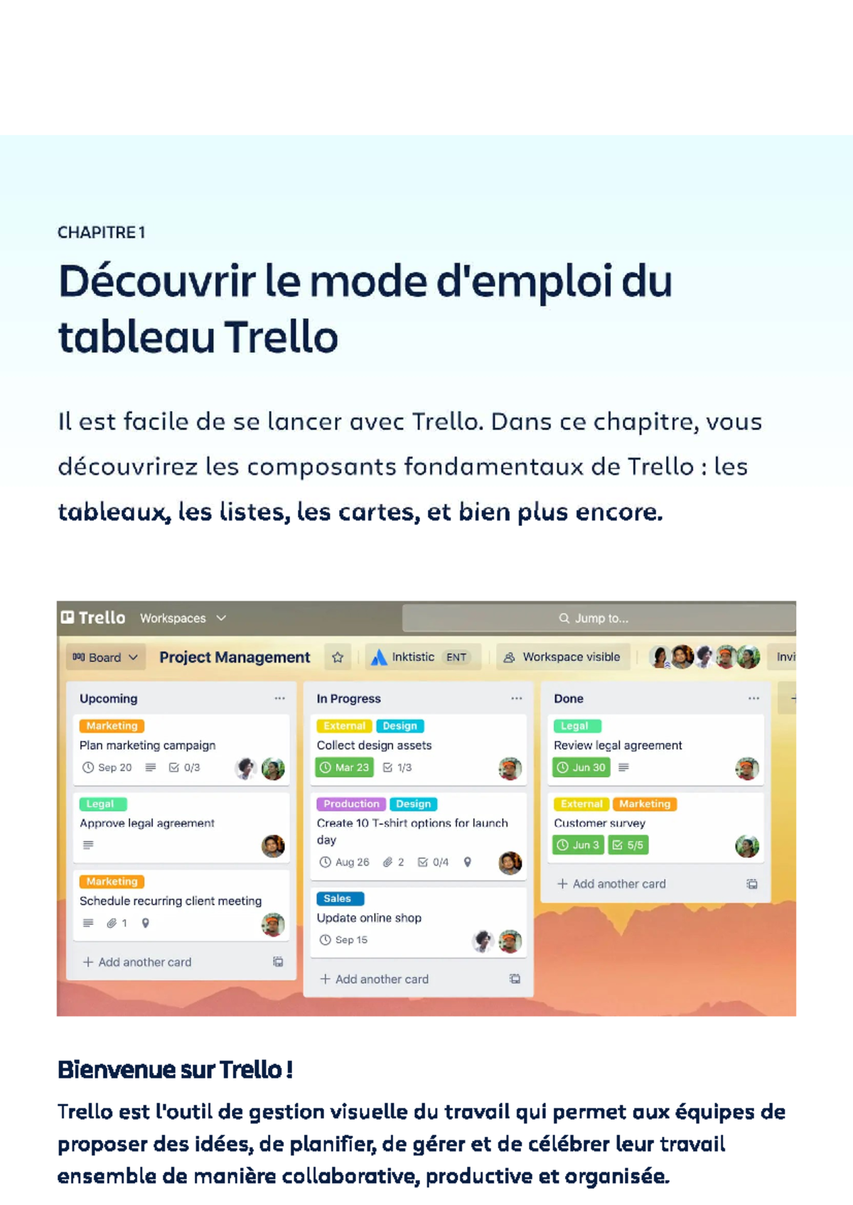 CHAPITRE 1 : Introduction à Trello et ses Composants Essentiels - Studocu