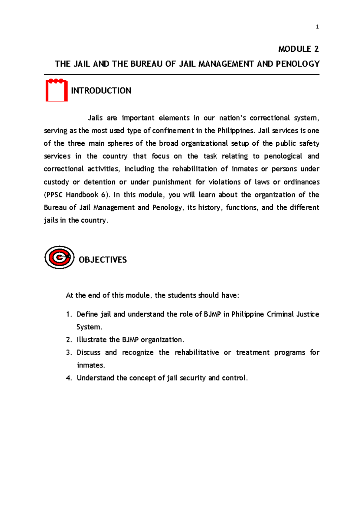 Module 2 - Overview of Jail Management and Penology in the Philippines ...