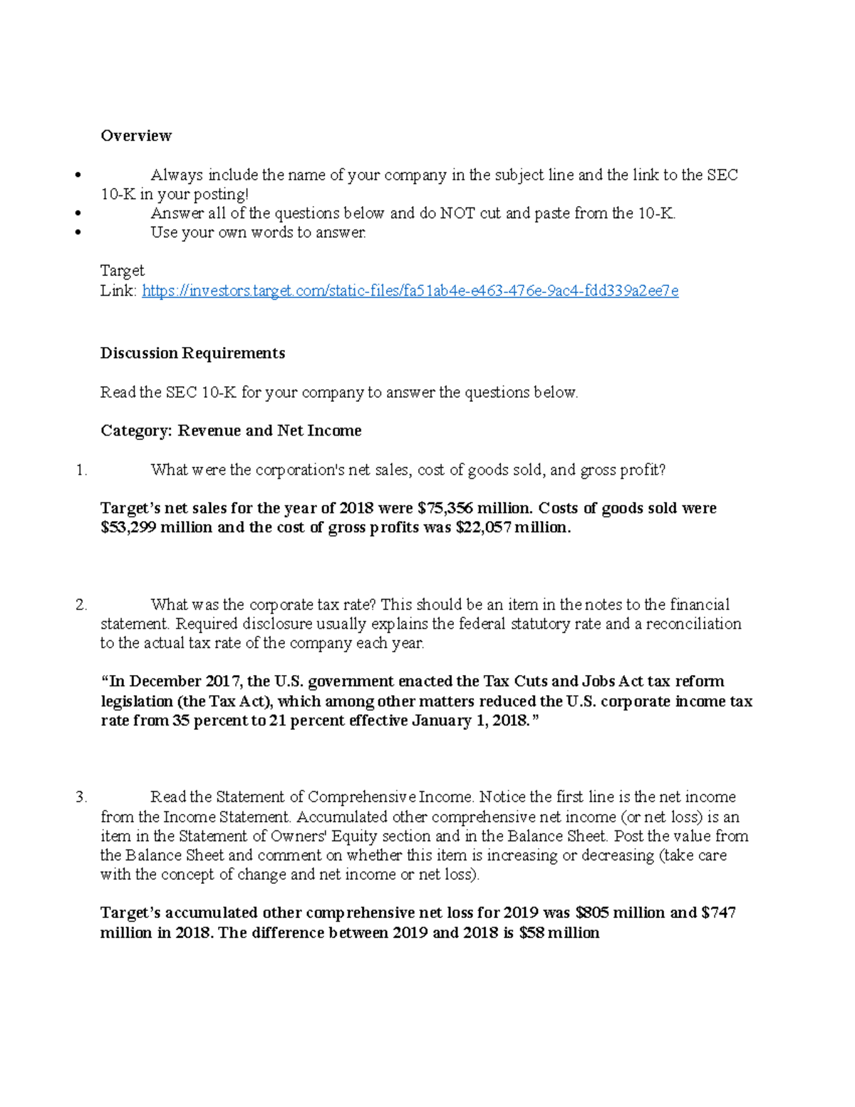 SEC 10-K Analysis: Revenue & Income Insights for Target ACCT221 - Studocu